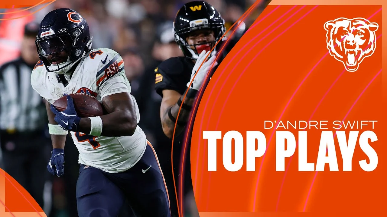 D'Andre Swift's best plays from 175-yard game vs. Commanders Chicago ...
